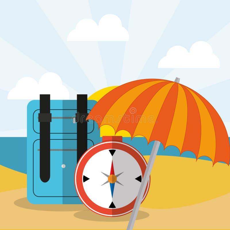 Summer vacation travel stock vector. Illustration of ocean - 80339402