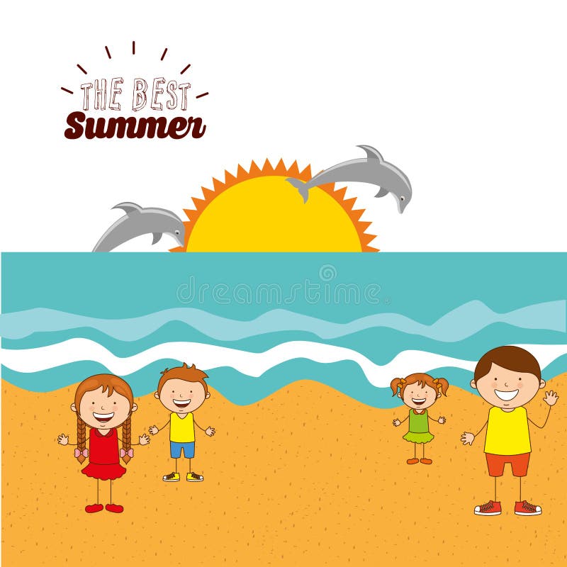 Summer Vacations Stock Vector Illustration Of Beach 59856102