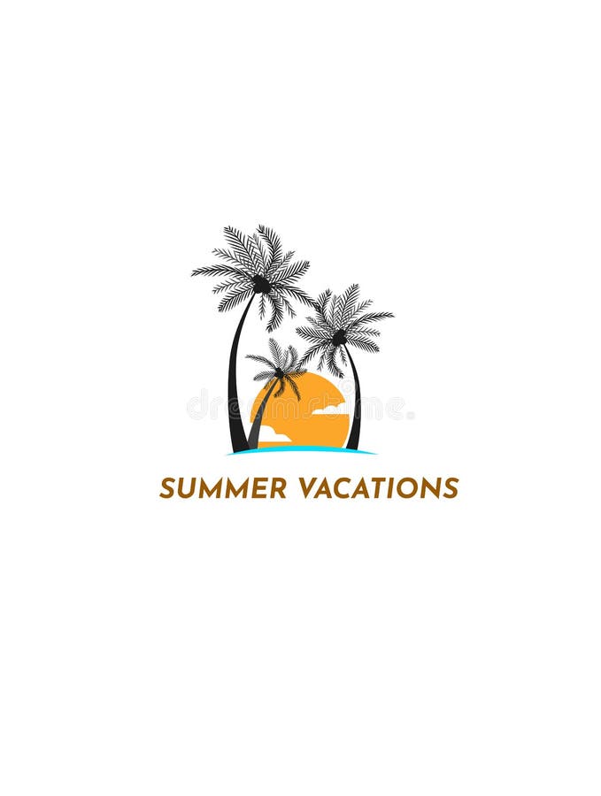 Summer vacations logo 2 stock vector. Illustration of flat - 269133977