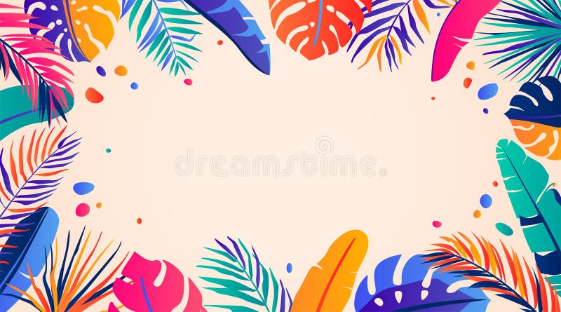 Summer Vector Background. Abstract Border Illustration with Jungle ...