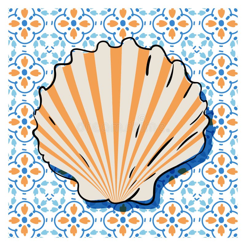 Summer Vector Illustration of Poster or Card with the Image of Blue ...