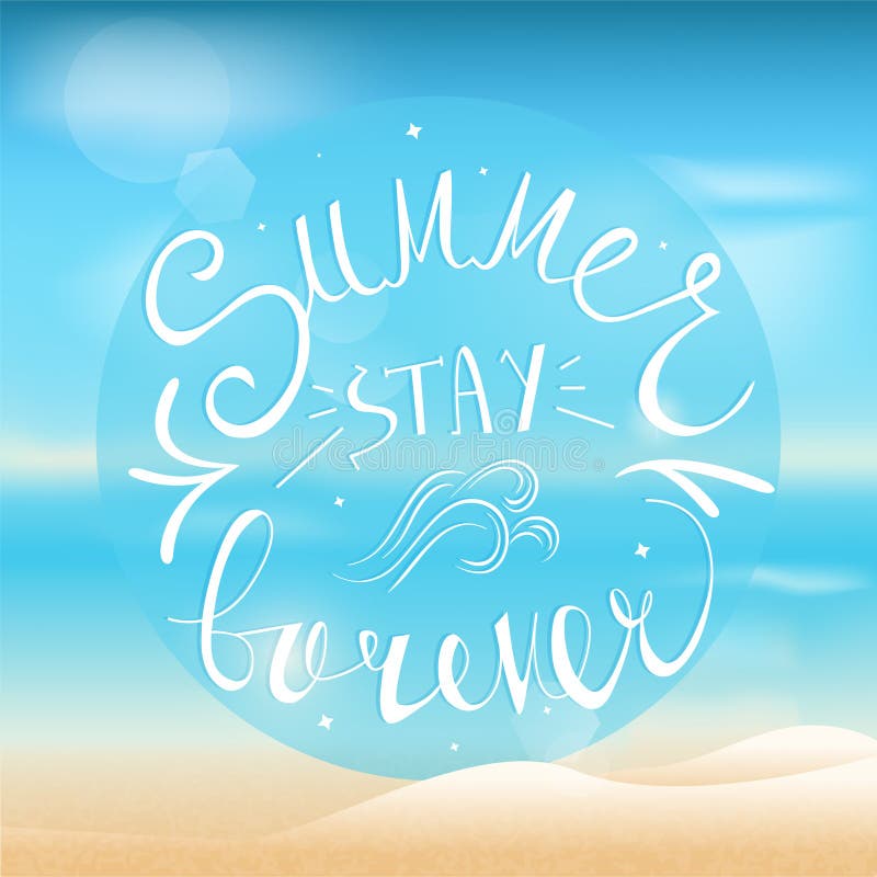 Summer Vector Typography on Beach Background. Stock Vector ...