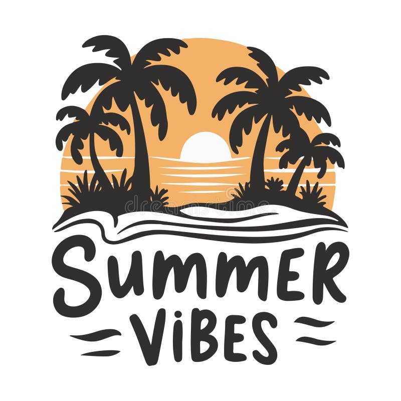 Summer Vibes Design Art Illustration Stock Illustration - Illustration ...