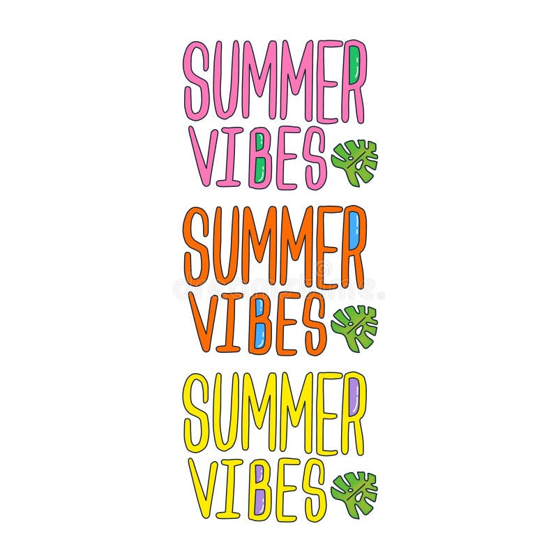 Summer vibes Text stock illustration. Illustration of drawing - 279934254