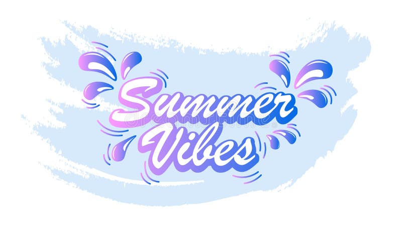 Summer Vibes Vector Text in Pastel Colors on a White Background. Stock ...