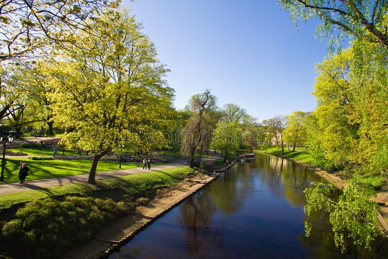 Summer walk in park stock image. Image of grass, spring - 24731193