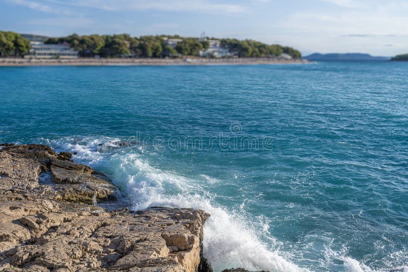 Summer Warm Adriatic Sea and Blue Sky. Stock Image - Image of beach ...