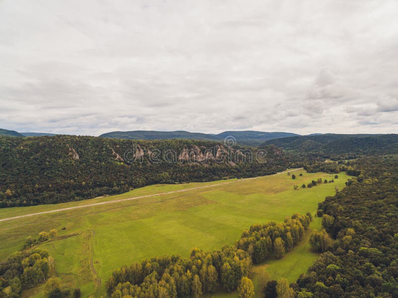Summer Warm Sun Light Forest Aerial View. Stock Image - Image of park ...