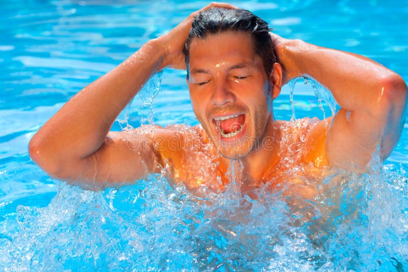 Summer water man stock photo. Image of male, friends - 13279288