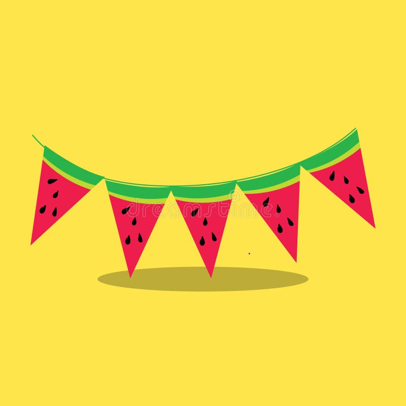 Summer watermelon flag 12 stock vector. Illustration of graphic - 197989208