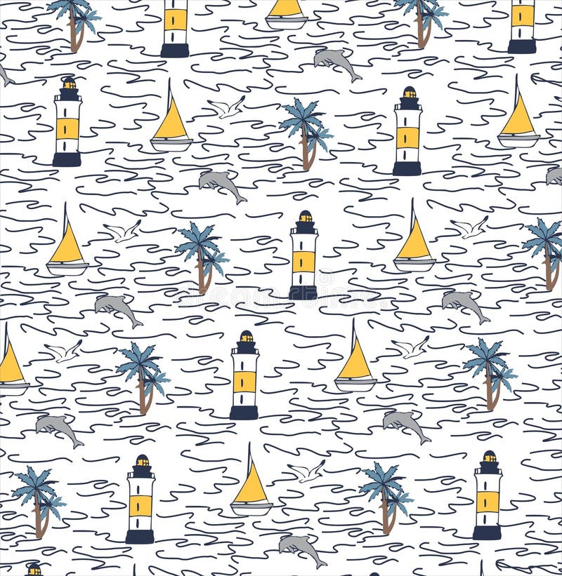 Summer Wave Print All Over Print Vector Art Stock Vector - Illustration ...