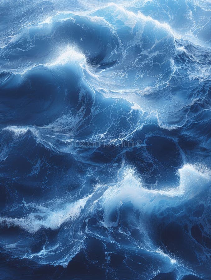 Summer Waves: Blue Watercolor Texture on White Generative AI Stock ...