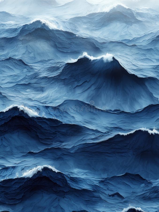 Summer Waves: Blue Watercolor Texture on White Generative AI Stock ...