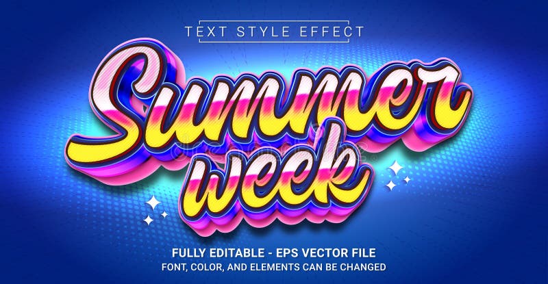Summer Week Text Style Effect. Editable Graphic Text Template Stock ...