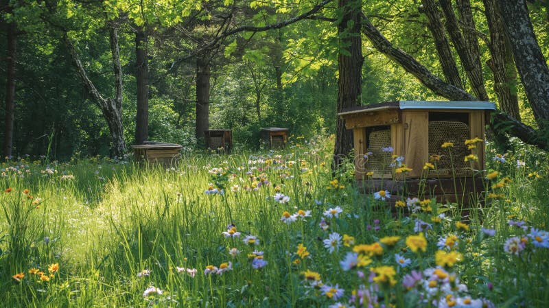 Summer Wildflower Meadow Apiary at Forest Edge for Nature and ...