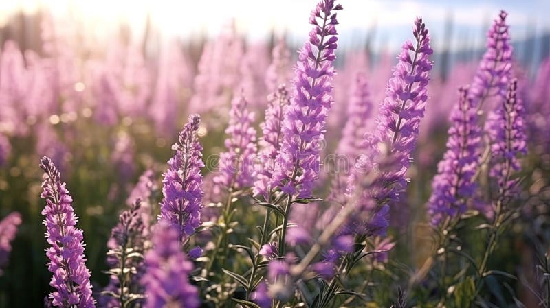 Summer Wind Flowering Herbs in the Field Swaying in the Wind Stock ...