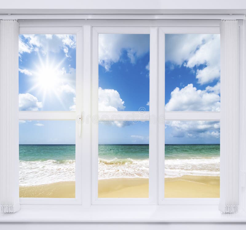 Summer Window stock photo. Image of vacation, open, clouds - 49435078