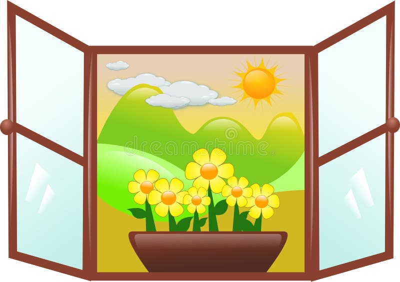 Summer window stock vector. Illustration of gardening - 3291020