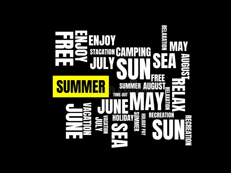 SUMMER - Image with Words Associated with the Topic SUMMER and SUN ...