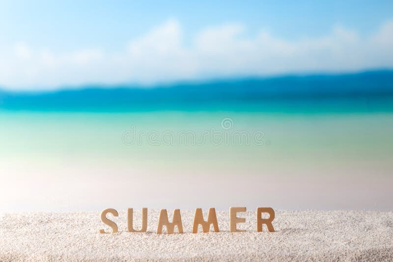 Summer Word on Tropical Beach Bright Color . Background Layout Banners ...