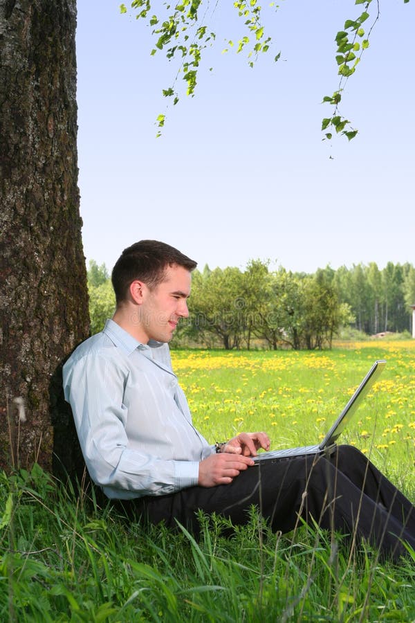 Summer work stock photo. Image of computers, dandelions - 8851668