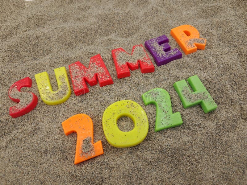 Summer 2024 Written in Sand at the Beach Stock Photo - Image of sand ...