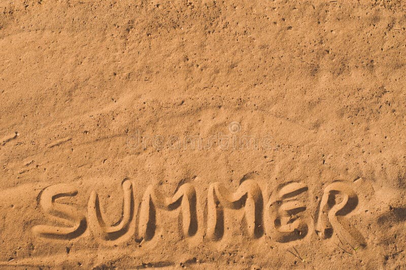 Summer Written in the Sand on the Beach Stock Image - Image of natural ...