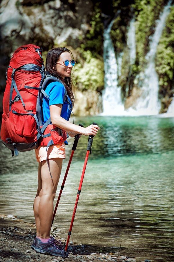 In Summer, You Can Go for a Walk with a Backpack on the Canyon. Stock ...