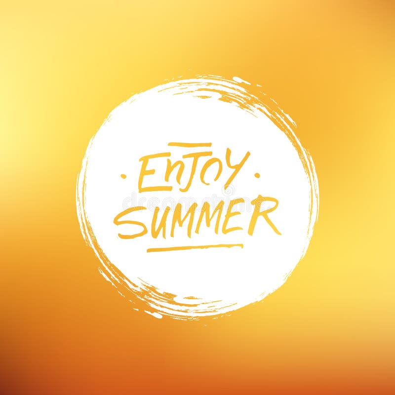 Enjoy Summer Greeting Card, Invitation with Hand Drawn Palm and ...