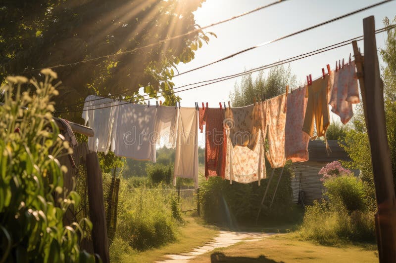 Washing Drying Sun Stock Illustrations – 92 Washing Drying Sun Stock ...