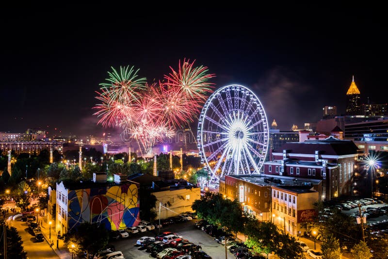 Nightscape of Atlanta stock photo. Image of colour, building - 2046528
