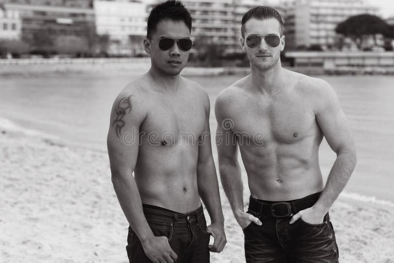 Summertime Two Guys Posing Beach Stock Photos - Free & Royalty-Free ...