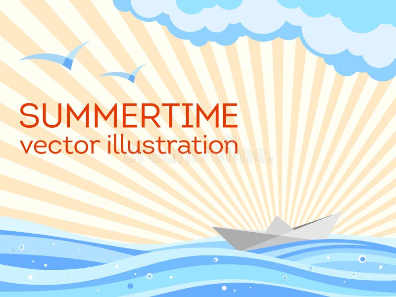 Summertime Vector Illustration. Stock Vector - Illustration of holiday ...