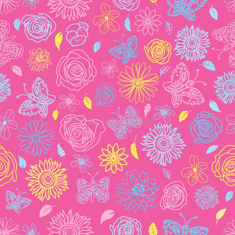 Summery Seamless Pattern Background with Pineapple and Sun Motifs ...