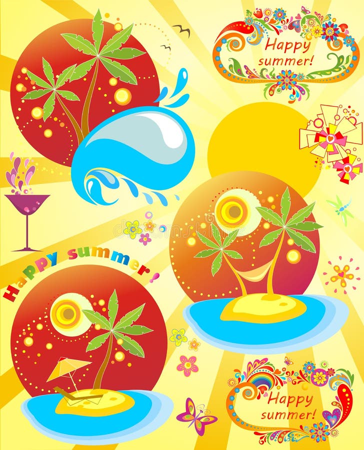 Summery labels stock vector. Illustration of festive - 55505714