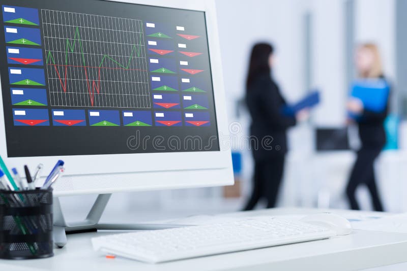 Summing Up the Day at Stock Exchange Stock Photo - Image of office ...