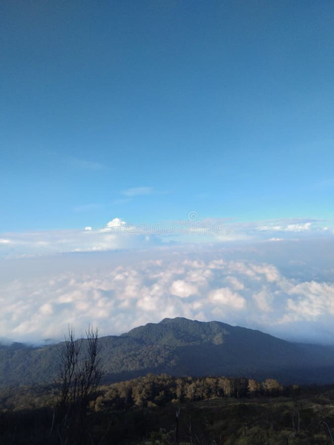 Mount Ciremai, the Highest Mountain in West Java, Indonesia, at Dusk ...