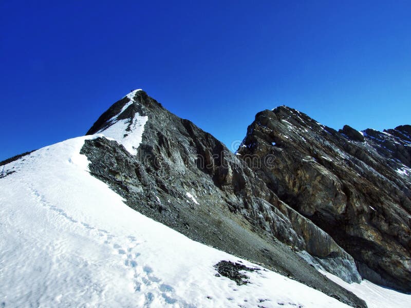 Summit Clariden in the Glarus Alps Mountain Range Stock Photo - Image ...
