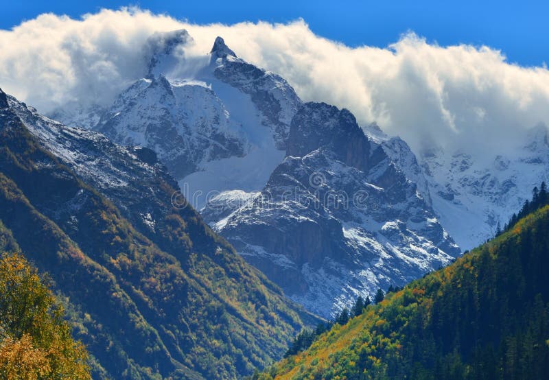 Summit in clouds stock image. Image of high, leisure - 46795027