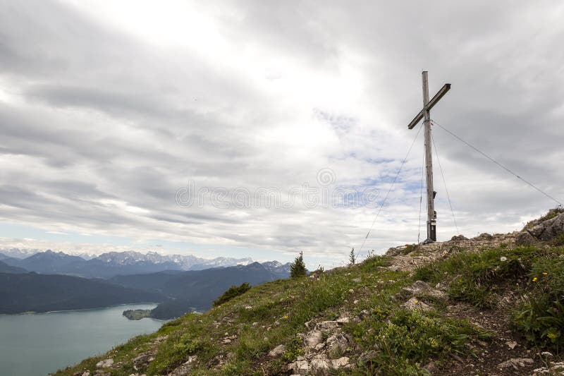 Summit Cross of Jochberg, Bavaria, Germany in Summertime Stock Photo ...