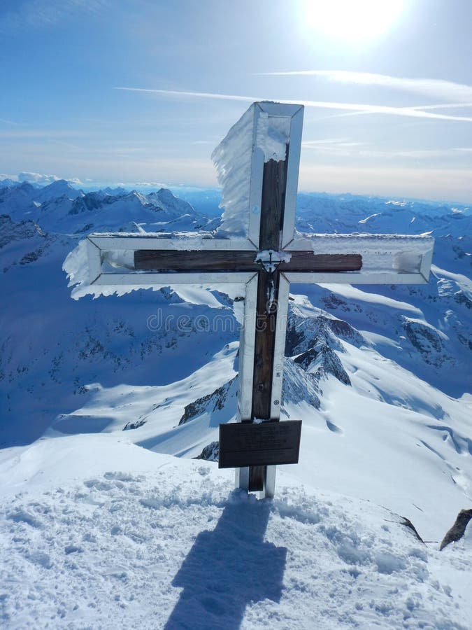 Summit Crossat Gross Venedigerin Austria Stock Image - Image of blue ...