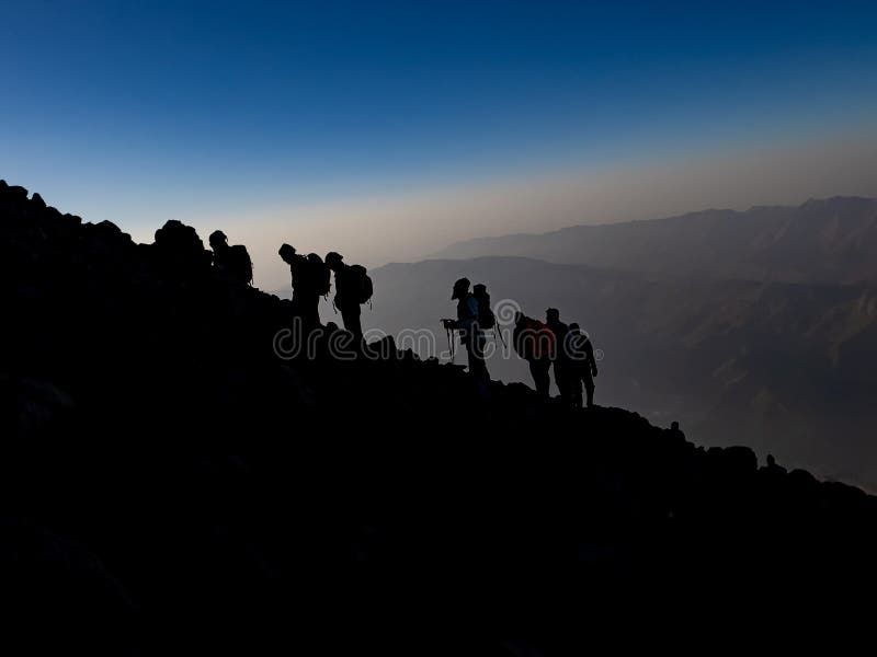 Summit Hikes of Professional Climbers in Damavand Mountain Stock Photo ...