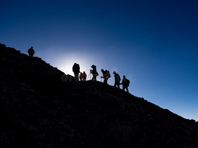 Summit Hikes of Professional Climbers in Damavand Mountain Stock Photo ...