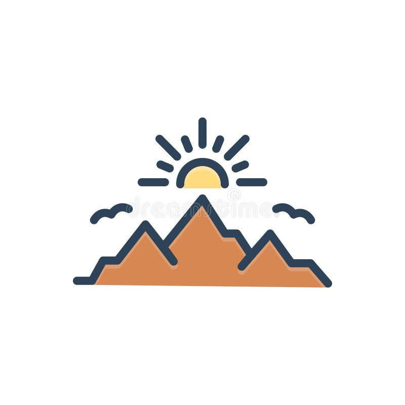 Color Illustration Icon for Summit, Top and Peak Stock Illustration ...