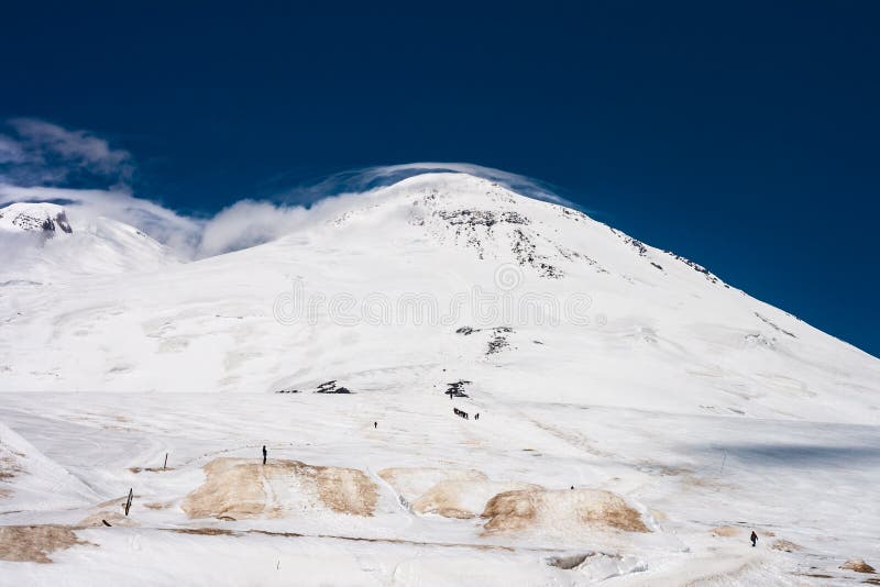 The summit of Mount Elbrus stock photo. Image of peak - 86303028