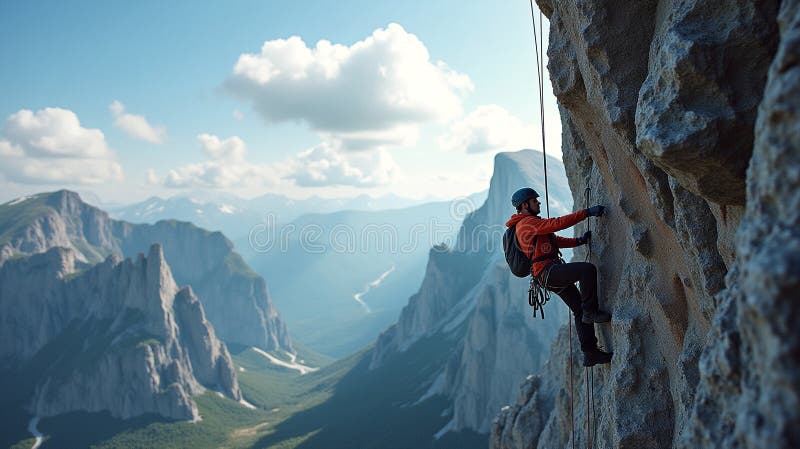 Summit Quest: Conquering Vertical Heights Stock Illustration ...