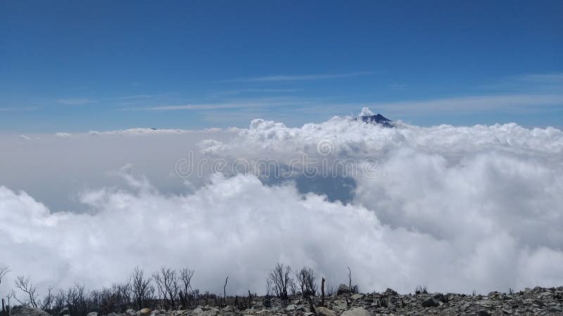 On the Summit Sindoro Mountain Wonosobo Stock Image - Image of ...