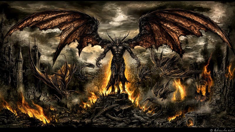 Summoning the Phoenix from Hell with Digital Art Style, Illustration ...