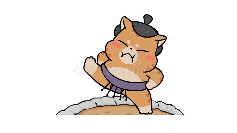 Sumo Cat Combat Animation - Transparent Background Stock Video - Video ...
