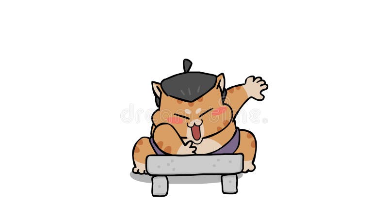 Sumo Cat Combat Animation - Transparent Background Stock Video - Video ...